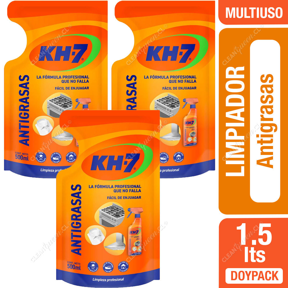 Limpiador Antigrasa KH-7 Doypack 3 x 500 ml - Clean Queen